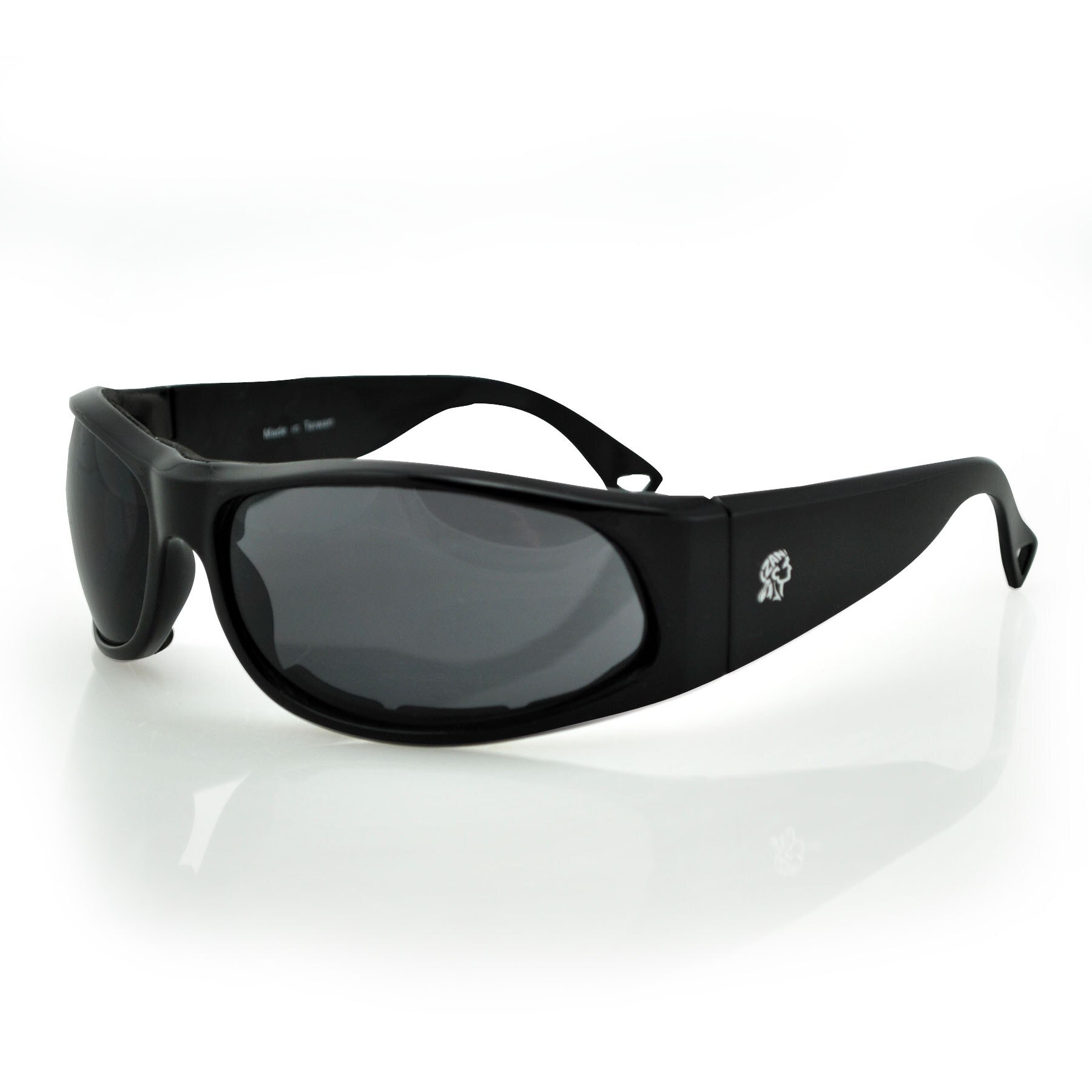 Zan California Sunglass with Foam Gloss Black Frame Smoked Lens