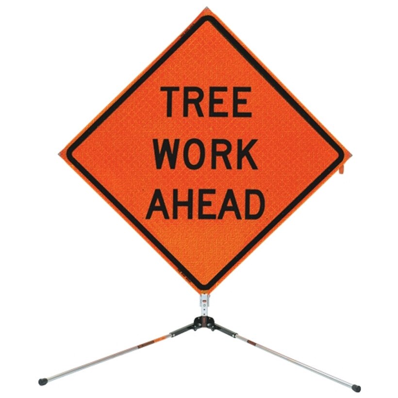 Tree Work Ahead Sign with Econ
